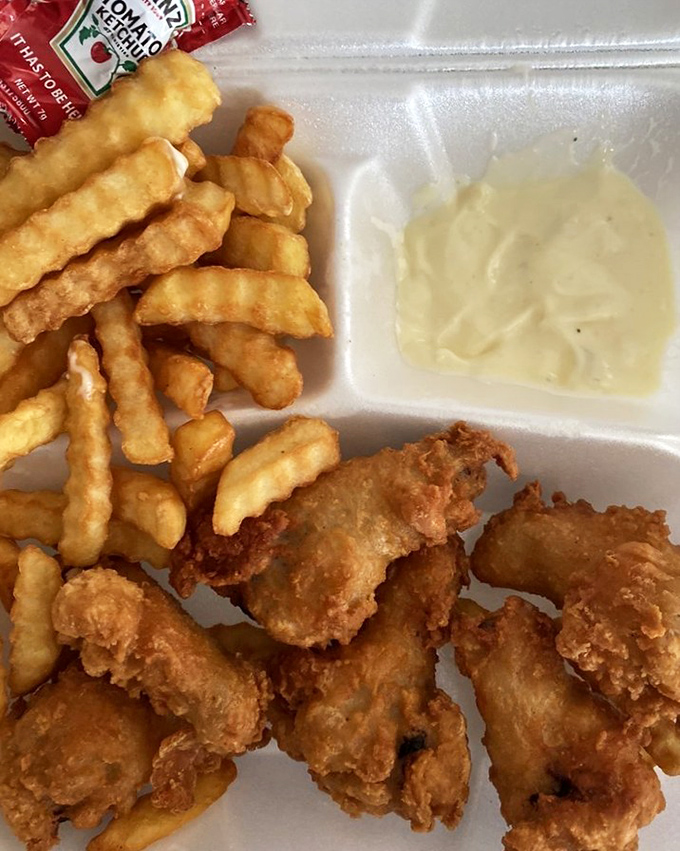 Fried chicken that crackles with each bite, paired with golden fries. Simple food executed with the precision of a culinary symphony.
