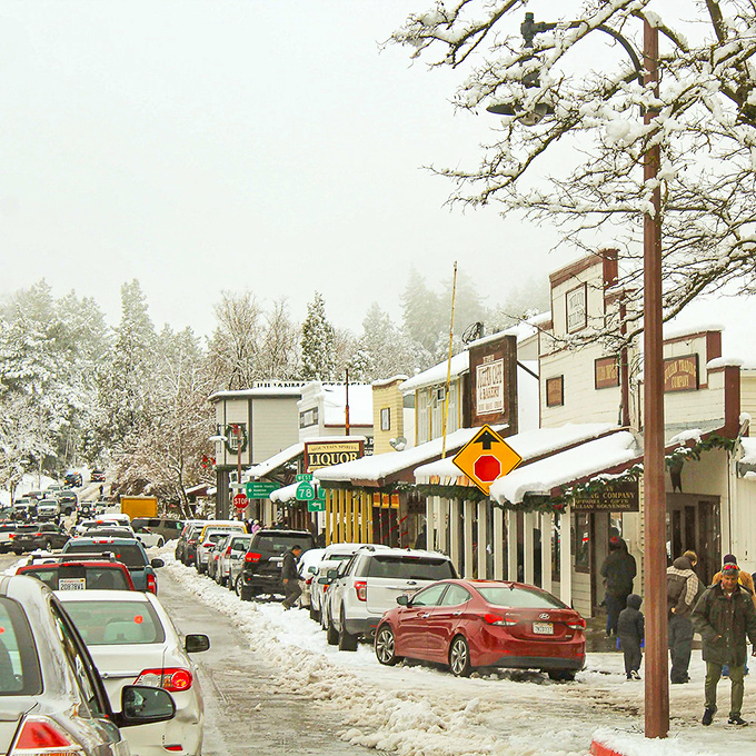 Winter transforms Julian into a snow-dusted wonderland, giving Southern Californians a rare chance to build snowmen without driving to Big Bear.
