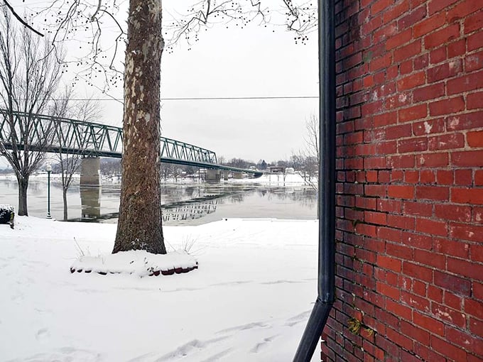 Winter blankets Marietta in hushed white, transforming familiar riverscapes into serene postcards worthy of holiday mantels.