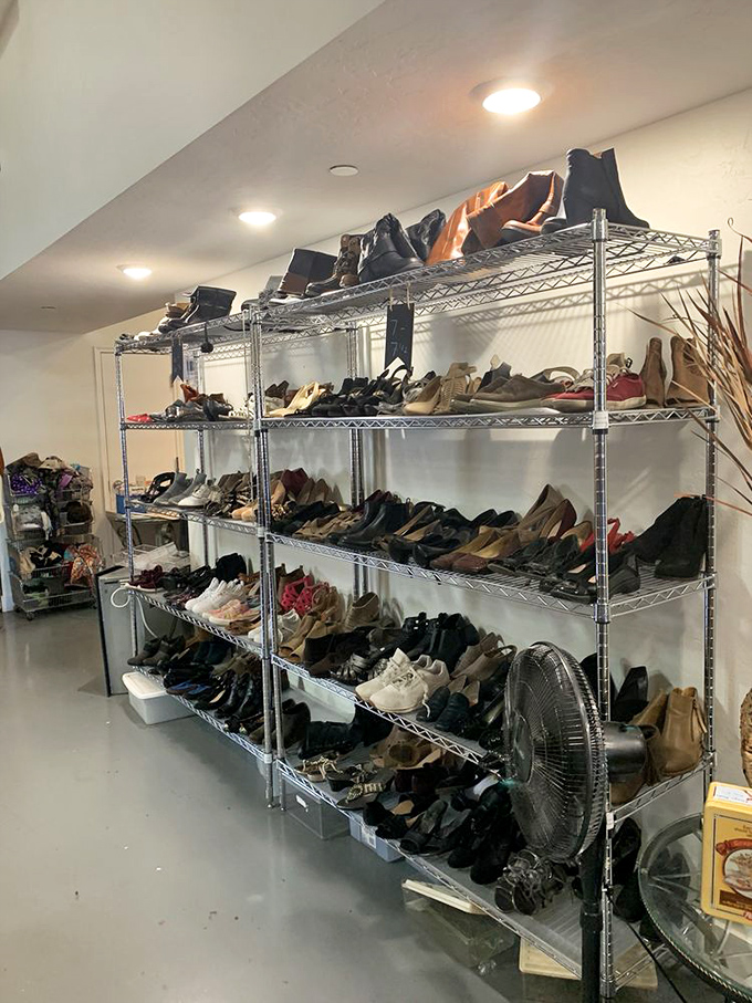 A shoe lover's fantasy arranged with military precision. Every pair tells a story&mdash;some barely worn chapters waiting for you to continue the tale.