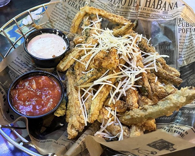 Zucchini sticks proving vegetables can party too - golden, crispy, and ready to convert any veggie skeptic.