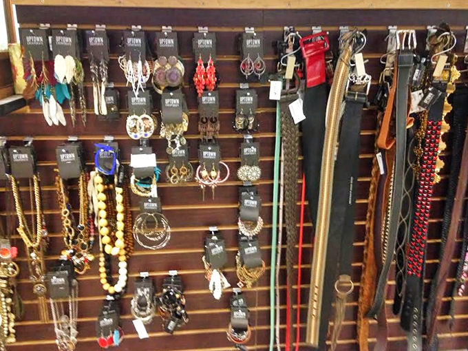 Necklaces and earrings dangling like fashion fruit, ready to transform "just rolled out of bed" into "I actually tried today."