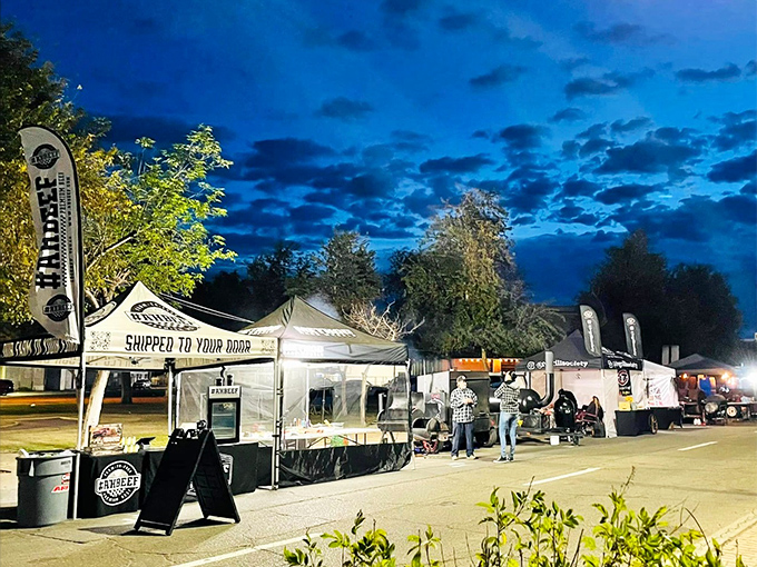The annual Brisket Cook-Off transforms parking lots into smoky paradises where pitmasters compete for barbecue glory under dramatic desert skies.