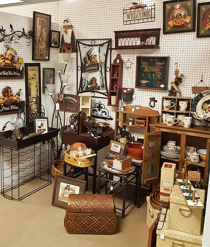 A perfectly curated corner of country charm. Those woven baskets have stories to tell&mdash;and they're ready to organize your life beautifully. 