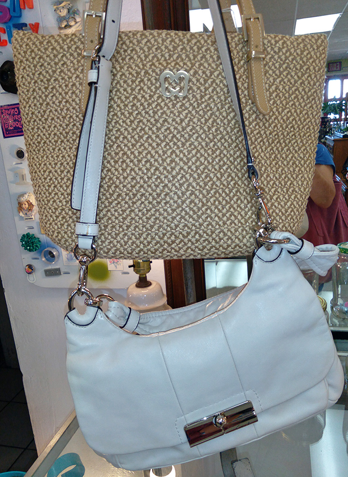 Designer bags without designer price tags. That white leather purse costs less than the lunch you'll buy to celebrate finding it.