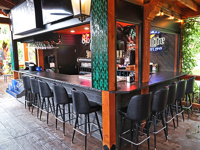 A bar area that strikes the perfect balance between "neighborhood watering hole" and "I can actually see what I'm eating" – no dingy sports bar vibes here.