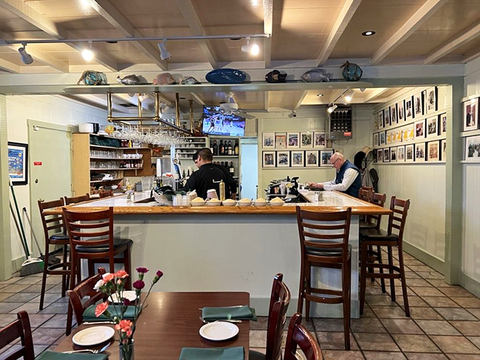 The bar area &ndash; where regulars exchange knowing glances that say, "We could be anywhere, but we chose correctly."