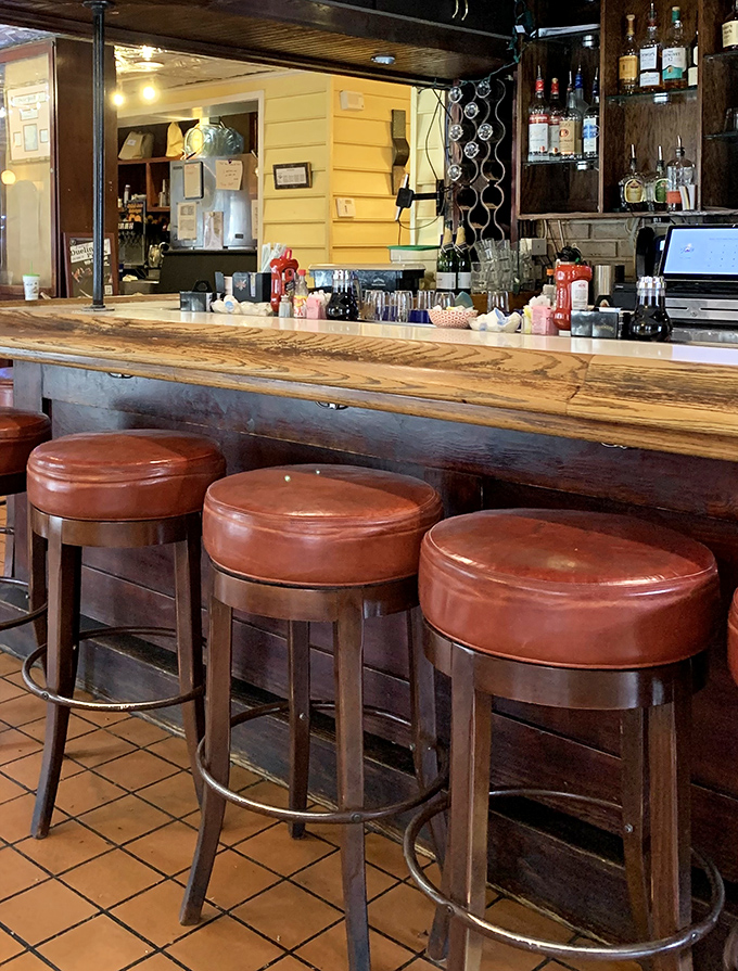 Bar seating offers front-row seats to the breakfast theater, where every plate tells a delicious story worth watching.