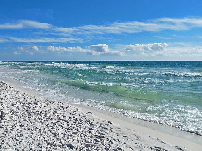 Fifty shades of blue that would make any paint company jealous. Seagrove's waters shift colors throughout the day like a mood ring.