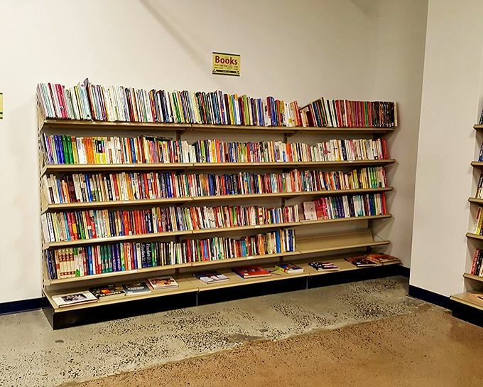 The book section rivals small-town libraries. Bestsellers, obscure titles, and everything between&mdash;literary adventures await at a fraction of retail prices.