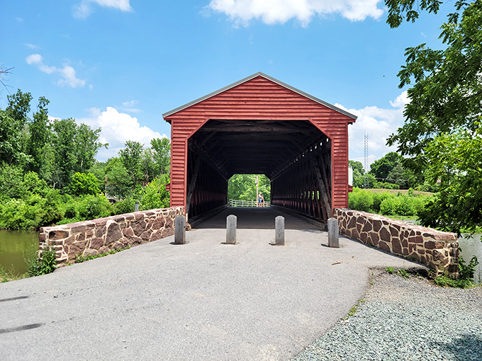 The perfect symmetry of the entrance draws you in like a time portal. That 100-foot span has connected more than just two sides of a creek.
