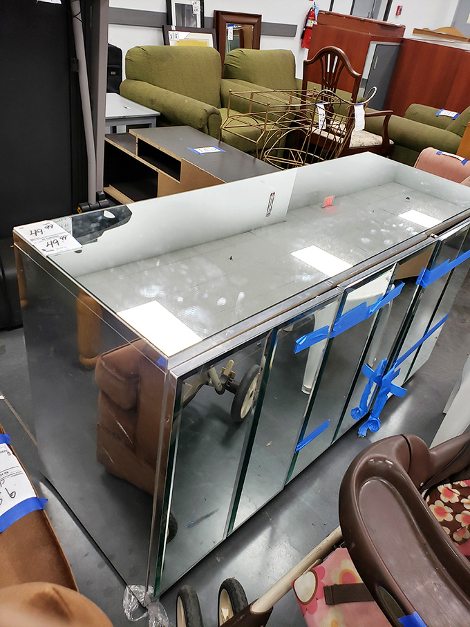 This glass cabinet could display your grandmother's china or become a tropical fish haven. At this price, why not get two?