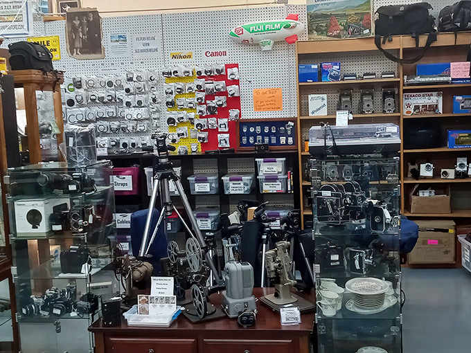 The analog photographer's dream corner. Before smartphones, these mechanical marvels captured everything from weddings to world events.