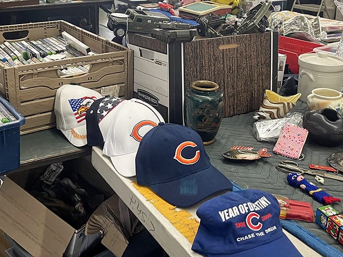 Chicago sports memorabilia heaven! These caps tell stories of heartbreak, triumph, and the eternal hope of "maybe next year."