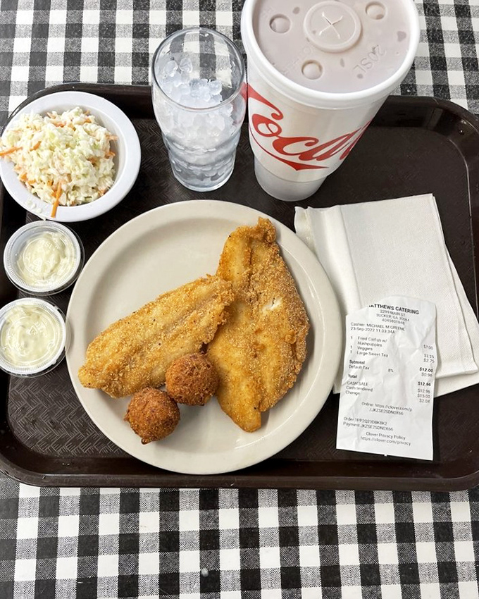 Golden-fried catfish and hushpuppies that crunch so perfectly, you'll forget whatever diet you promised to start tomorrow.