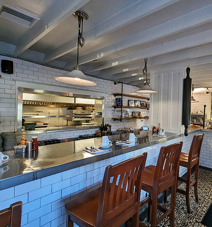 Counter seating offers the best show in town: watching breakfast masters create their morning masterpieces.