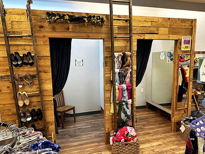 Private fitting spaces ensure your fashion discoveries get the proper try-on treatment they deserve.