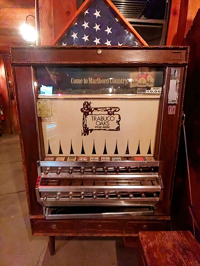 Even the vintage cigarette machine speaks to another era&mdash;a time capsule detail in a place that honors the past while serving the present.
