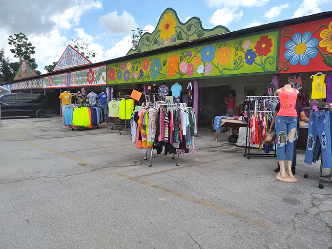 The most cheerful storefront in Lakeland, where vibrant murals frame racks of clothing that bring the same colorful energy to your wardrobe.