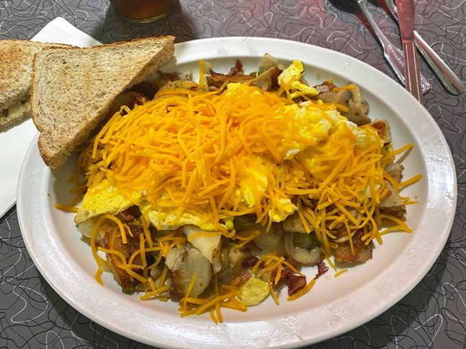 This isn't just a breakfast hash &ndash; it's a mountain of potatoes, eggs and cheese that could sustain you through a Pennsylvania winter.