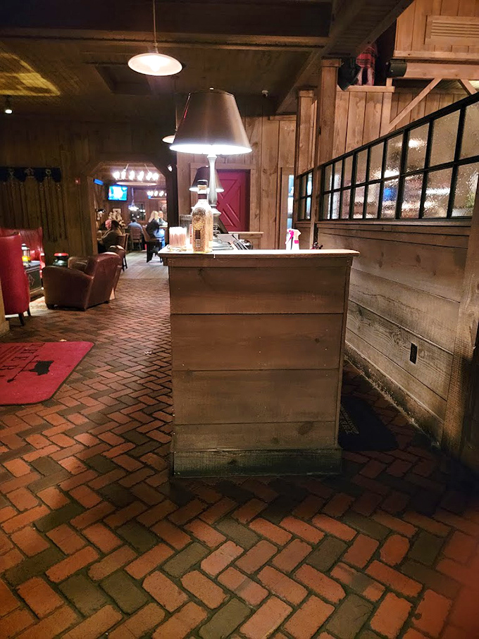 Even the walkways at The Barn tell a story, with brick floors and wooden walls creating pathways to your next memorable meal.