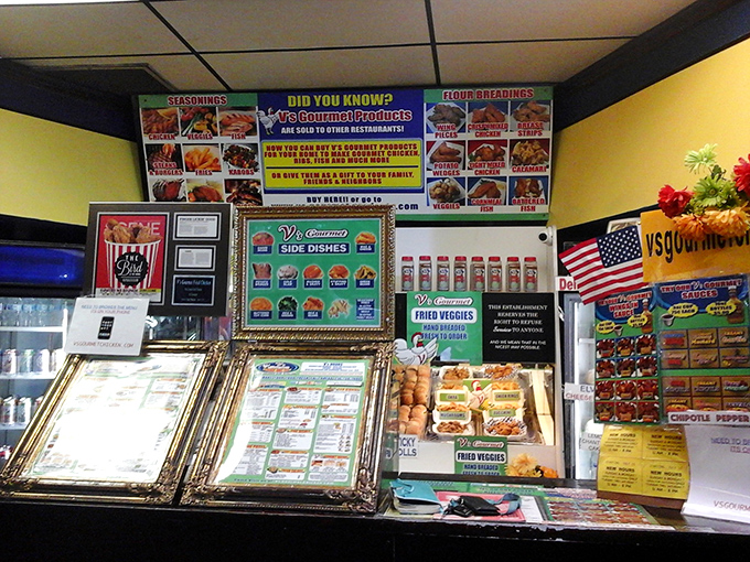 A counter display that's basically a vision board for your stomach. Each framed menu item is a promise of deliciousness to come.