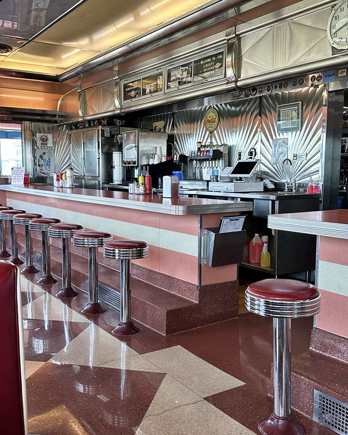 Counter seating where magic happens &ndash; watch short-order wizardry while perched on those classic spinning stools.