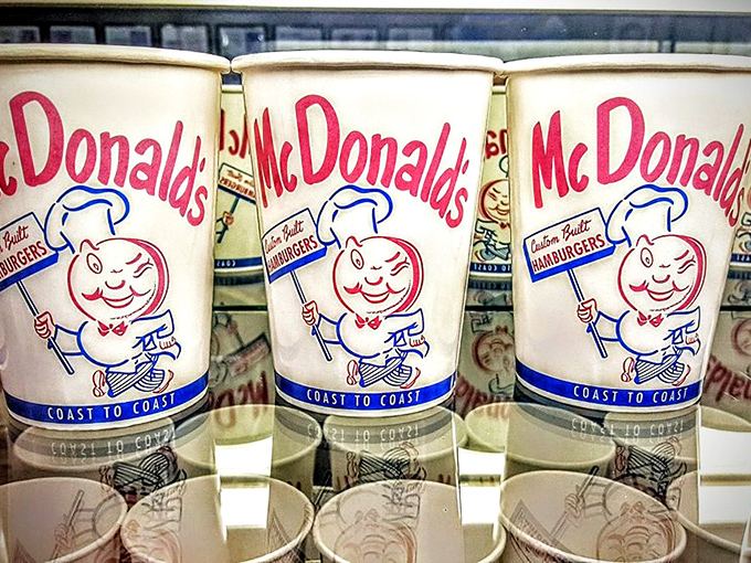 Original paper cups featuring Speedee the chef remind us of McDonald's pre-Ronald McDonald days. 