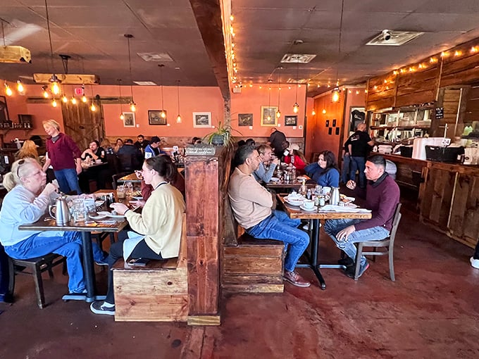 A full house of happy diners proves the universal truth: good food brings people together better than any social media platform ever could.