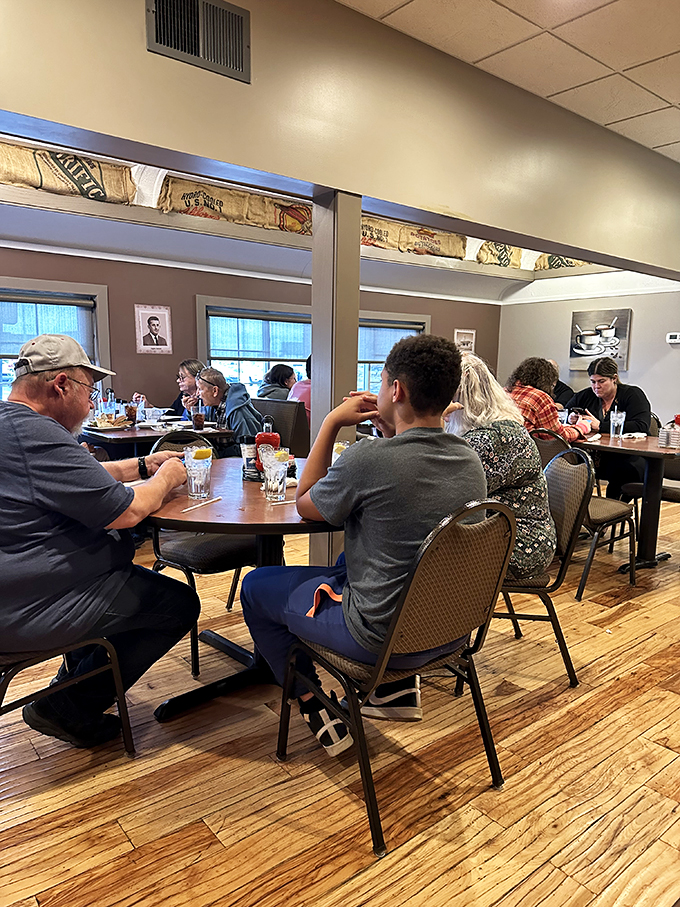 The true measure of a great local restaurant: tables filled with people who look like they've been coming here for decades.