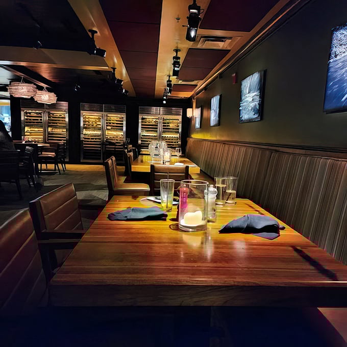 Dark wood tables await your arrival like old friends, promising good times and better meals in an atmosphere that says "stay awhile."