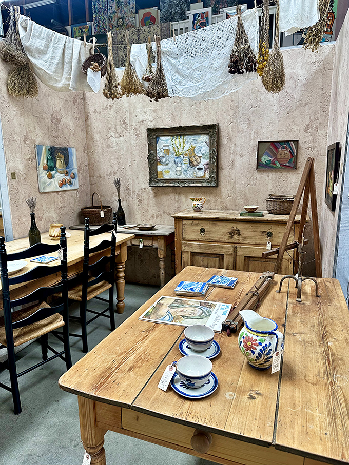 This rustic dining setup isn't just furniture&mdash;it's a stage set for your next gathering, complete with character-filled tables that have hosted countless meals.