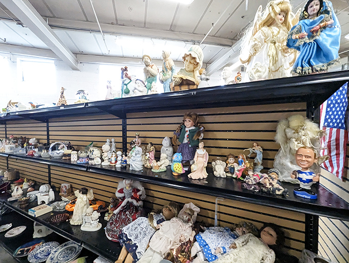 The figurine shelf: where porcelain people with thousand-yard stares wait patiently to become someone's "eclectic" home accent.