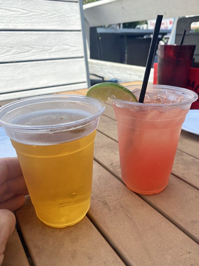 Sometimes happiness is as simple as cold drinks on a warm day. These cups hold liquid sunshine, best enjoyed with salt air and zero responsibilities.