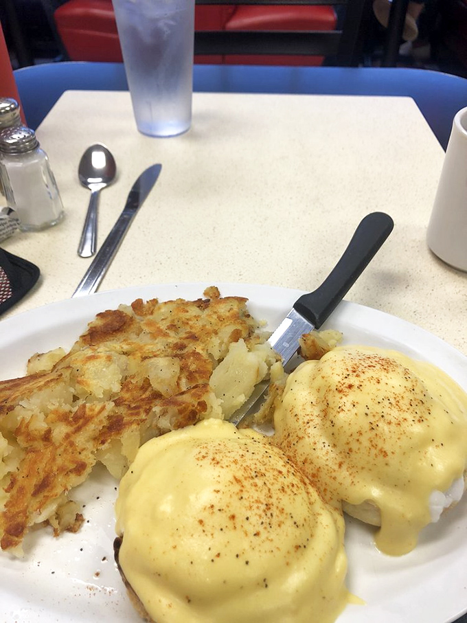 Eggs Benedict that doesn't need a fancy brunch setting to shine &ndash; just velvety hollandaise, perfectly poached eggs, and crispy hash browns.