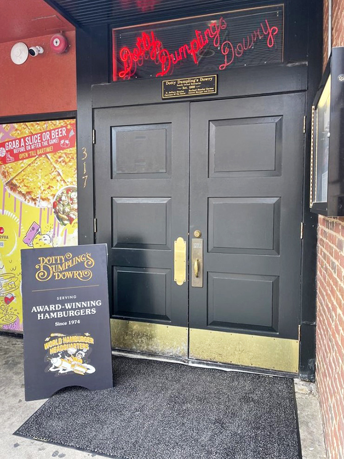 The entrance promises "AWARD-WINNING HAMBURGERS"&mdash;words that have launched a thousand road trips and zero regrets. 