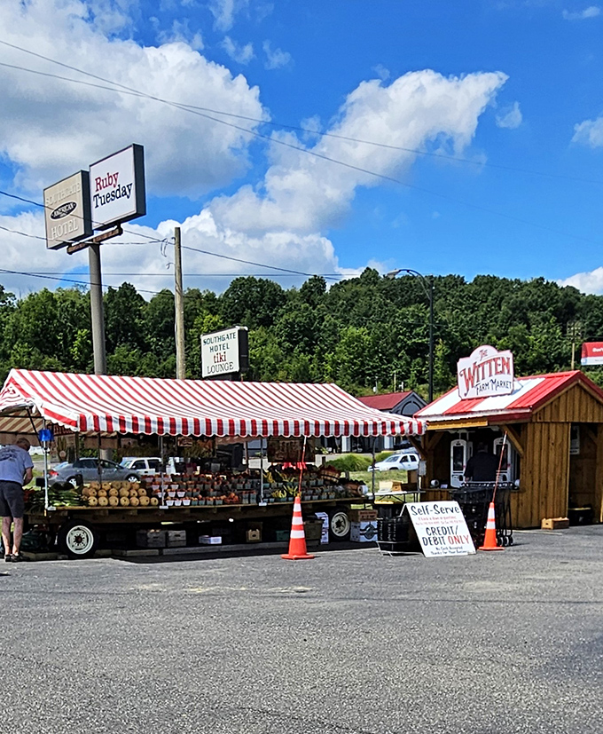 Main Street's storefronts maintain their historic charm while housing modern businesses&mdash;the architectural equivalent of your grandmother with a smartphone.