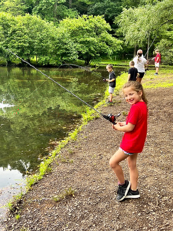 Young anglers discovering the timeless joy of fishing&mdash;where catching nothing still somehow counts as a perfect afternoon.
