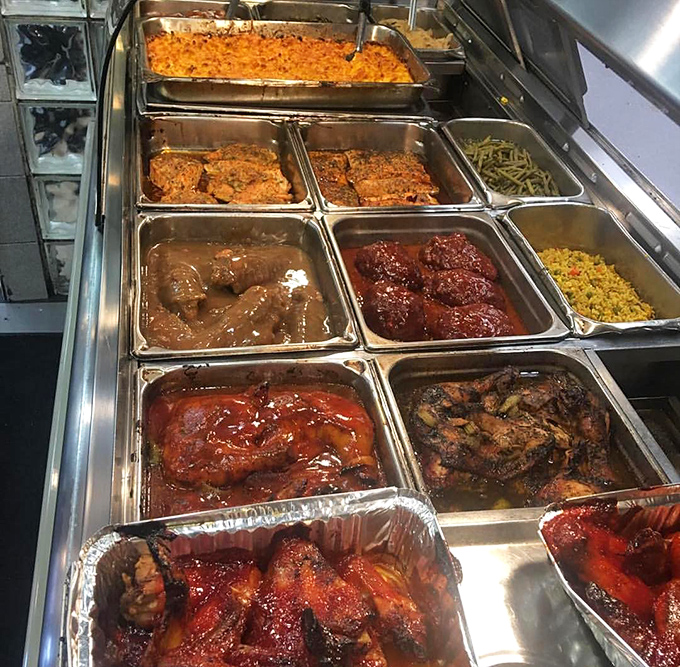 The steam table of dreams. Each compartment holds a different expression of Southern cooking expertise, making decisions deliciously difficult.