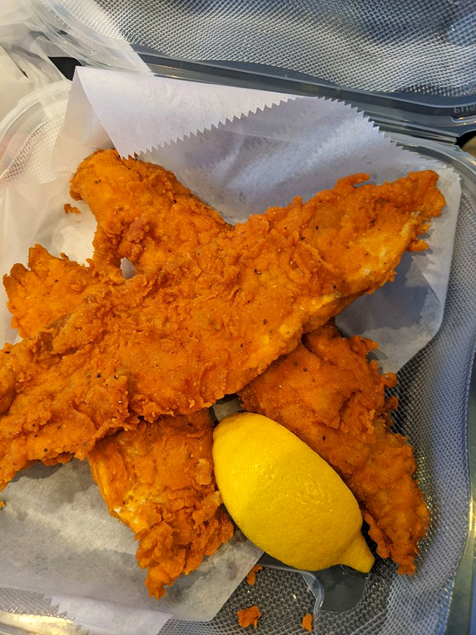 This golden-fried fish with a lemon wedge is the seafood equivalent of winning the lottery&mdash;crispy exterior, flaky interior, and worth every calorie.