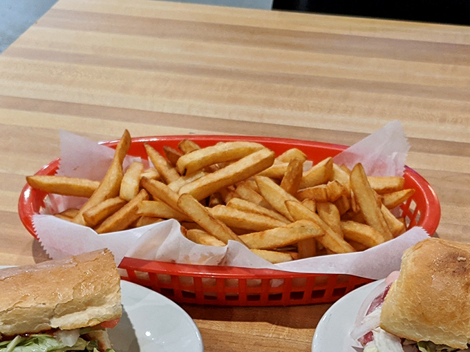 Golden, crispy fries that crackle with each bite. The perfect sidekick to that massive sandwich waiting in the wings.