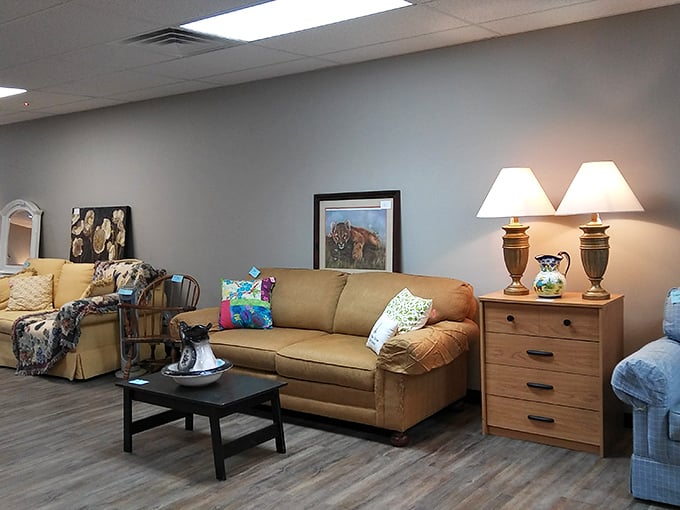 Living room setups staged with the care of a Broadway set designer. That lamp has illuminated someone's novel reading&mdash;perhaps your memoir writing next?
