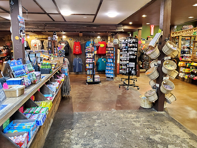 The gift shop offers a treasure trove of souvenirs that ensure everyone back home knows exactly where you've been&mdash;subtle, it is not.