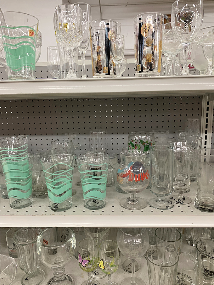 Glassware that spans generations sits patiently waiting&mdash;that Coors pitcher probably served refreshments at countless 1980s backyard barbecues.