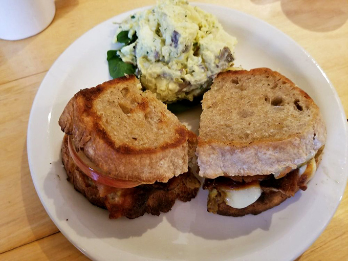 Golden grilled cheese that achieves the impossible - making adults nostalgic for childhood lunches done absolutely right.