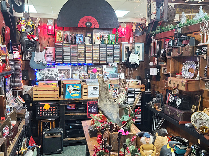 This music corner hits all the right notes&mdash;vinyl records, guitars, and memorabilia from when rock stars were genuine cultural revolutionaries.