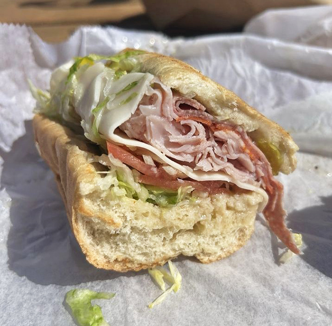 Half an Italian sub that makes you wonder why you'd ever eat anything else. The perfect balance of meats, veggies, and bread is sandwich symphony.