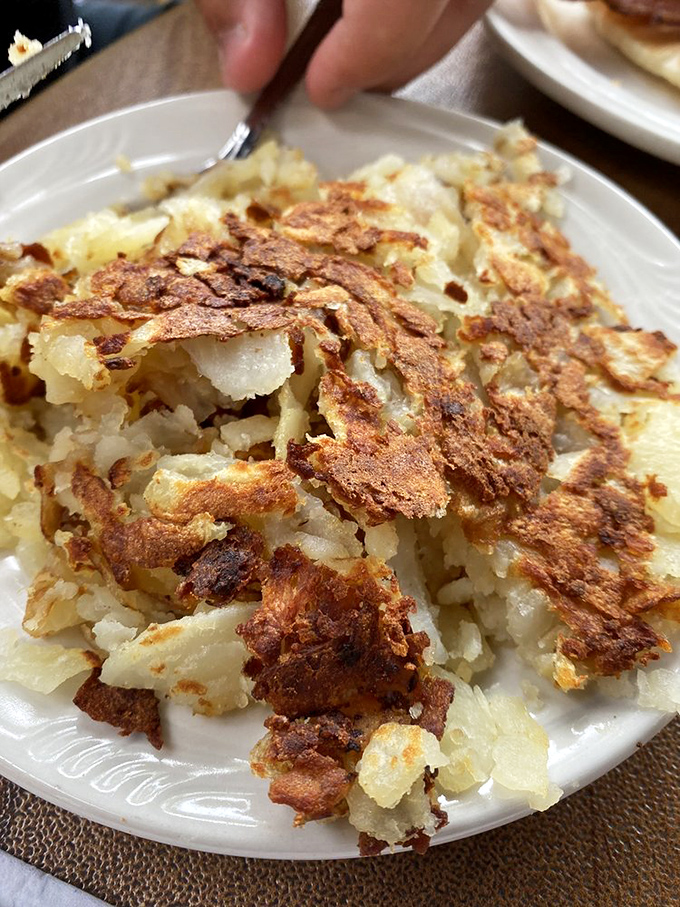 Home fries with the perfect crisp-to-tender ratio&mdash;the unicorn of breakfast potatoes. These golden beauties have clearly been introduced to a hot skillet by someone who cares.