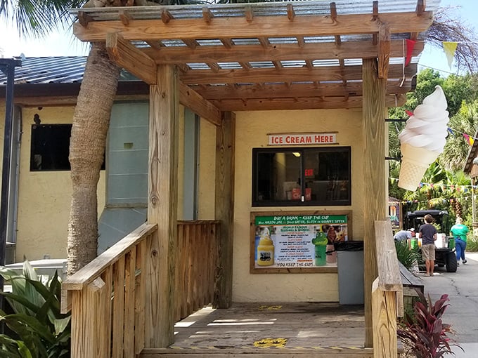 Sweet relief from Florida heat. The ice cream stand beckons with frozen treats, the perfect intermission during a day of wildlife encounters.