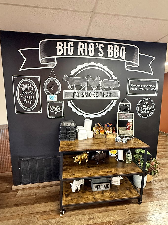 "I'd Smoke That" proclaims the wall art&mdash;a barbecue philosophy that extends beyond food to a way of life worth embracing.